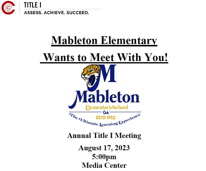 Annual Title I Meeting